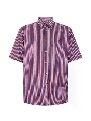 Paul & Shark Vertical-stripe Short-sleeved Shirt - Blue