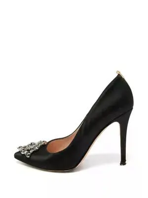 Sjp By Sarah Jessica Parker Crystal-embellished Pointed-toe Pumps - Black