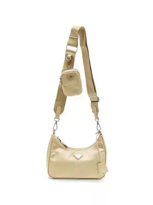 Prada 2005 Logo-plaque Shoulder Bag - Neutrals
