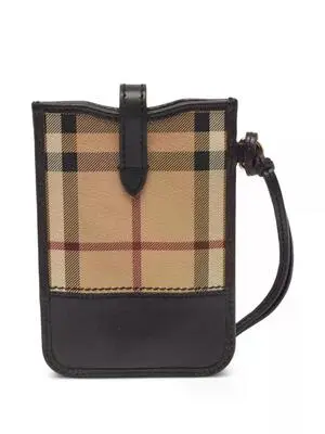 Burberry Haymarket Check-canvas Phone Pouch