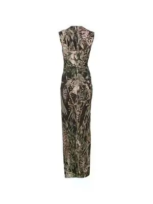 Just Cavalli Printed V-neck Maxi Dress