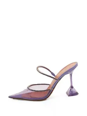 Amina Muaddi Gilda Crystal-embellished Sandals - Purple