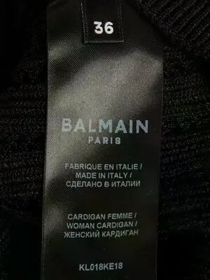 Balmain Pointelle-knit Cropped Cardigan