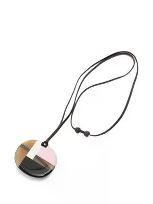 Hermès Engraved Logo Necklace - Brown