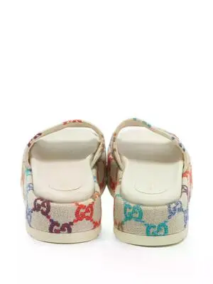 Gucci Gg Monogram Platform Slide Sandals