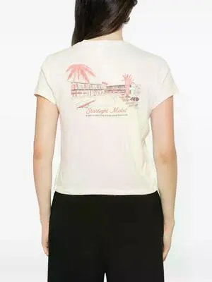 RE/DONE Graphic Print Short Sleeve T-shirt - Neutrals
