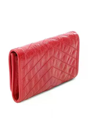 Saint Laurent 2000s Niki Chevron-quilted Wallet - Red