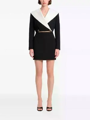 Alessandra Rich Cropped Contrast-collar Jacket