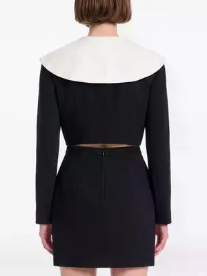 Alessandra Rich Cropped Contrast-collar Jacket