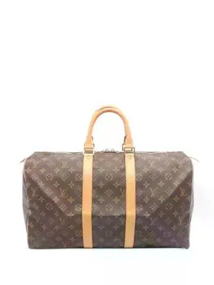 LOUIS VUITTON Monogram Keepall 45 Luggage Bag - Brown