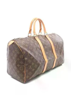 LOUIS VUITTON Monogram Keepall 45 Luggage Bag - Brown