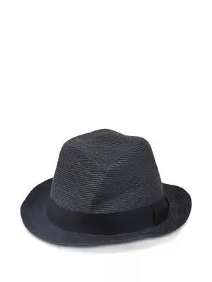 BONJA Straw Grosgrain Hat - Black