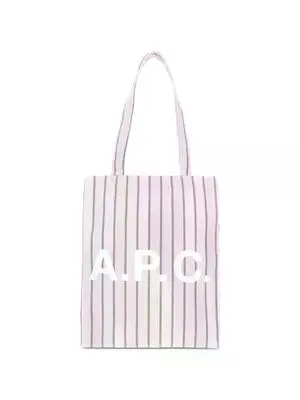 A.p.c. Striped Logo-print Tote Bag - Pink