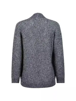 Peserico Sequin-embellished Open-knit Cardigan - Grey