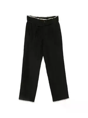 POST ARCHIVE FACTION Raw-edge Belted Trousers - Black