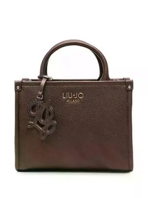 Liu Jo Logo-plaque Pebbled Tote Bag - Brown