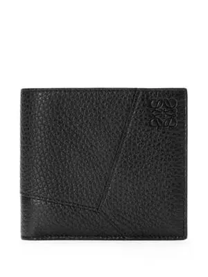 Loewe Puzzle Bifold Coin Wallet In Supple Grained Calfskin - Black