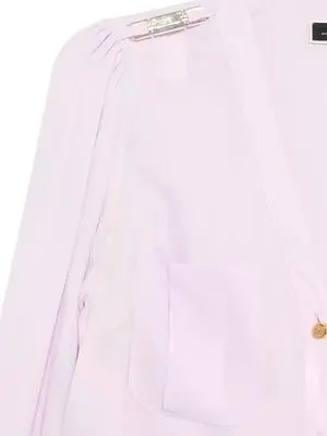 Elisabetta Franchi V-neck Button-up Blouse With Epaulettes