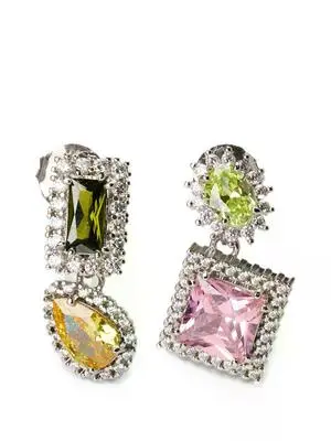 MAISON MARGIELA Crystal-embellished Drop Earrings - Silver