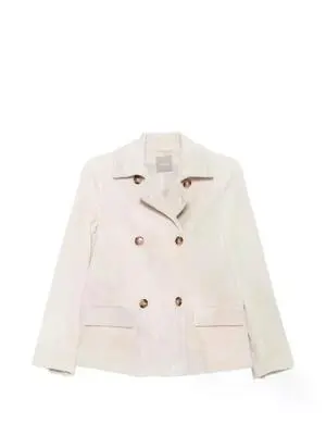 KILTIE Double-breasted Corduroy Blazer - Neutrals
