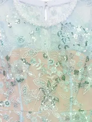 SELF-PORTRAIT Sequin-embellished Floral Lace Midi Dress