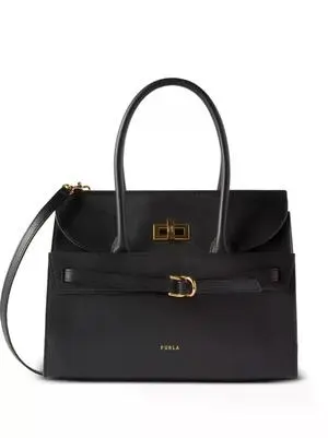 Furla Greta Leather Tote Bag - Black