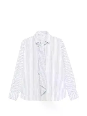 Sacai Striped Tie-neck Shirt - White