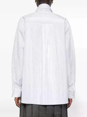 Sacai Striped Tie-neck Shirt - White