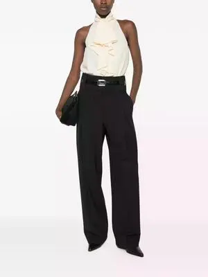 Alberta Ferretti Sleeveless Ruffled Halterneck Top - Neutrals