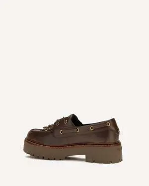 Pinko Margaret 01 Brushed Leather Platform Loafers