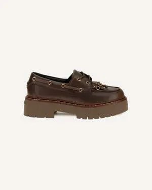 Pinko Margaret 01 Brushed Leather Platform Loafers