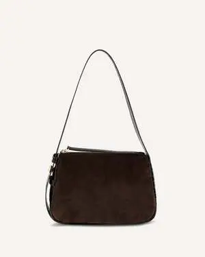 Tory Burch Small Romy Suede Shoulder Bag - Brown