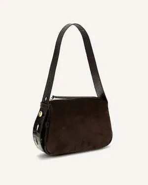 Tory Burch Small Romy Suede Shoulder Bag - Brown