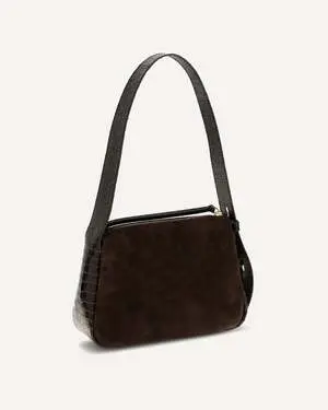 Tory Burch Small Romy Suede Shoulder Bag - Brown
