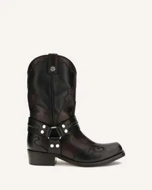Versace Sylvester Leather Cowboy Boots