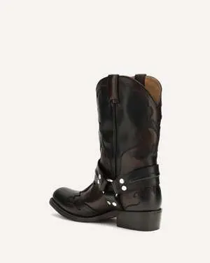 Versace Sylvester Leather Cowboy Boots