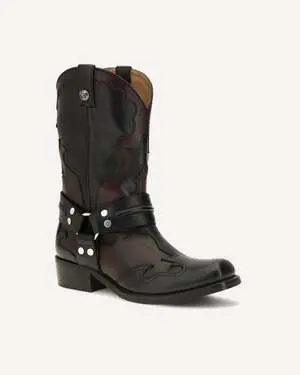 Versace Sylvester Leather Cowboy Boots