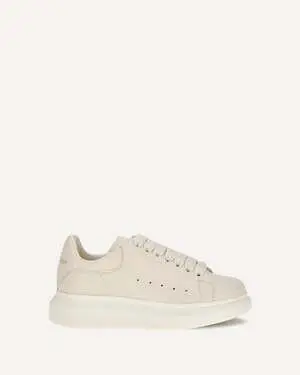 Alexander McQueen Oversized Pebbled Leather Sneakers - White