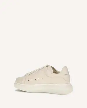 Alexander McQueen Oversized Pebbled Leather Sneakers - White