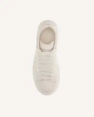 Alexander McQueen Oversized Pebbled Leather Sneakers - White