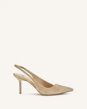 FRANCESCO RUSSO Suede Slingback Pumps - Beige
