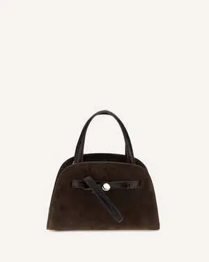 Tory Burch Small Romy Suede Top Handle Bag - Brown