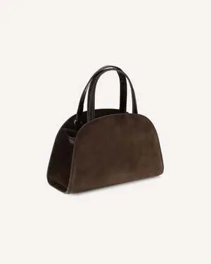 Tory Burch Small Romy Suede Top Handle Bag - Brown