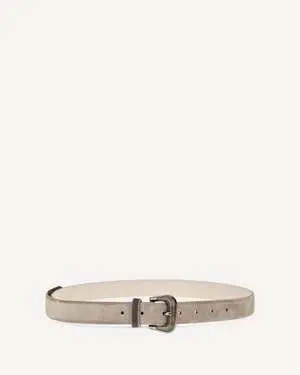 Brunello Cucinelli Suede Belt With Shiny Loop Feale
