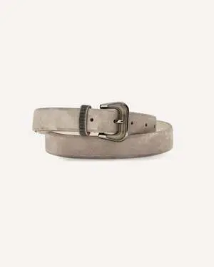 Brunello Cucinelli Suede Belt With Shiny Loop Feale