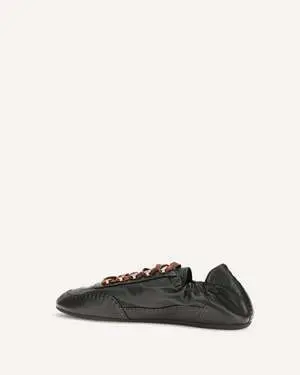 Prada Collapse Aged Nappa Leather Sneakers