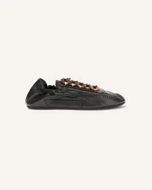 Prada Collapse Aged Nappa Leather Sneakers