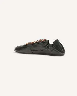 Prada Collapse Aged Nappa Leather Sneakers