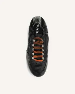 Prada Collapse Aged Nappa Leather Sneakers