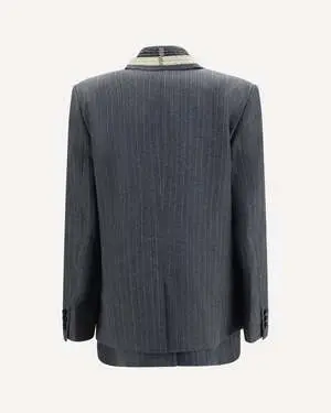 Sacai Pinstripe Single Breasted Jacket